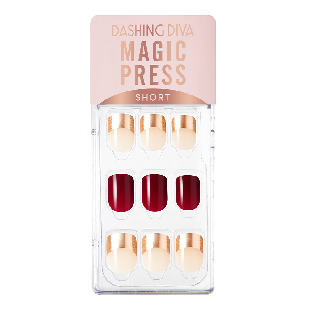 [SOFT METALLIC] MAGIC PRESS MANI- BURGUNDY ROSEGOLD – Dashing diva NZ