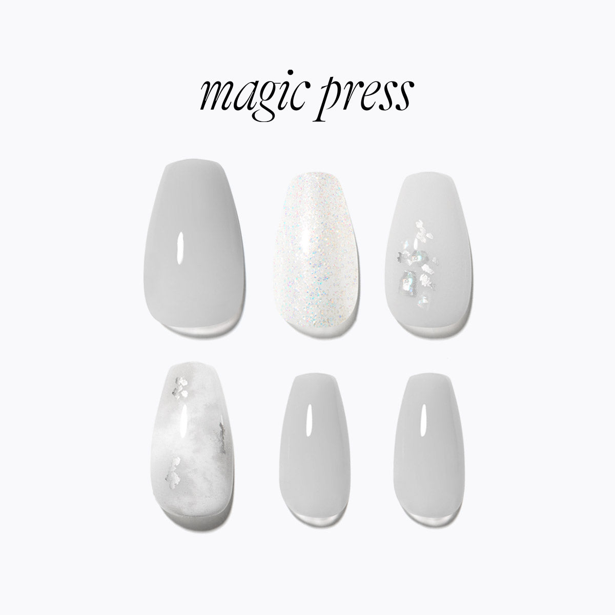 [DRAWING HEART] MAGIC PRESS NAIL - GREYISH MARBLE – Dashing diva NZ