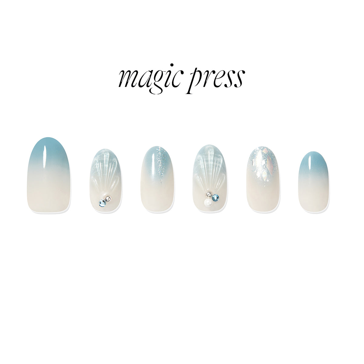 [GRACE] MAGIC PRESS NAIL - BLUE SHELL – Dashing diva NZ